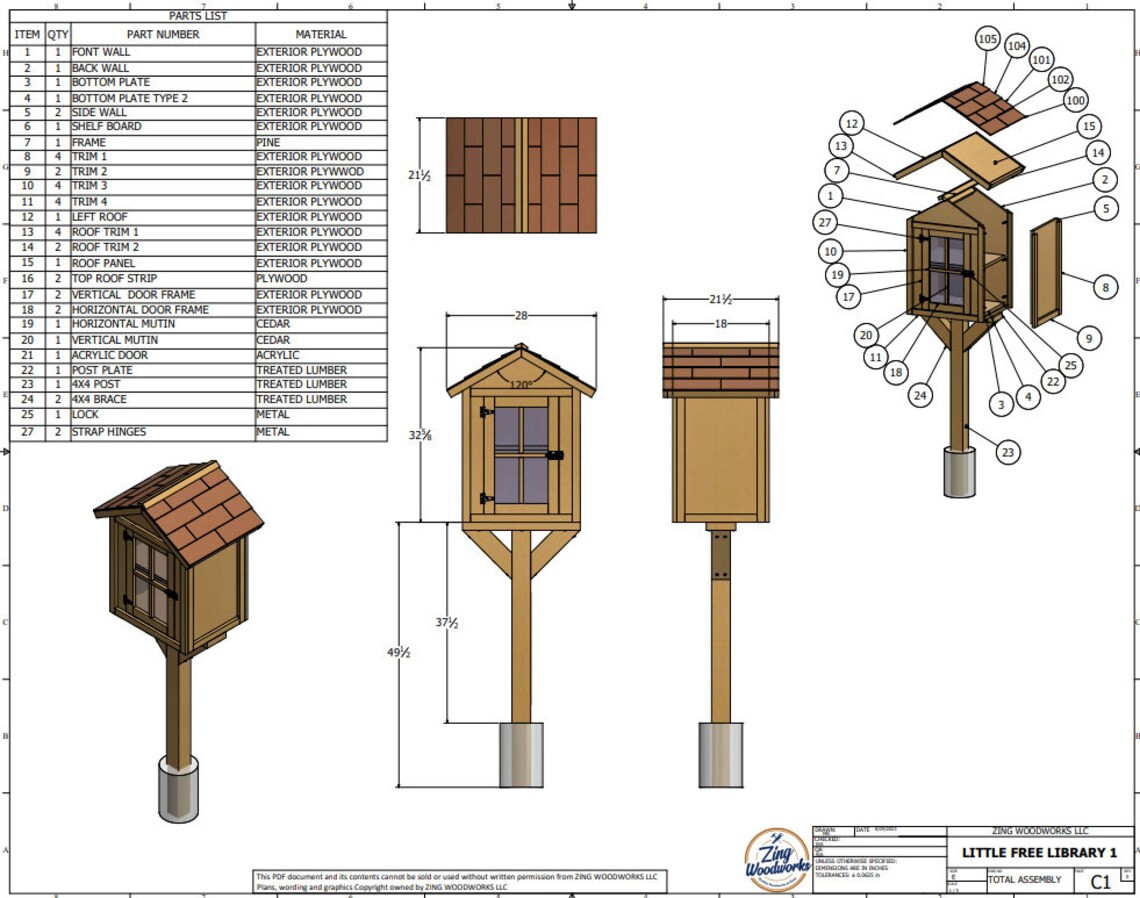 Little Free Library Pantry Book Share Woodworking Plan Easy - Etsy