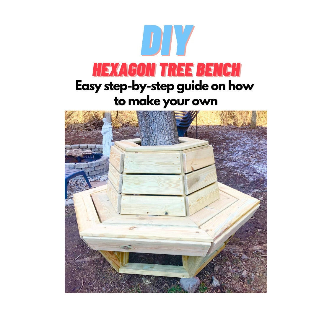 Hexagon Tree Bench DIY Patio Lawn Deck Garden Outdoor - Etsy