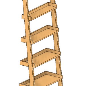 Farmhouse Leaning Ladder Book Shelf Woodworking Plans - Easy Weekend ...