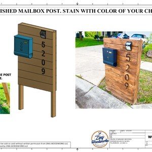Modern Wooden Mailbox Post Plan Instructions- Farmhouse Modern Mailbox ...
