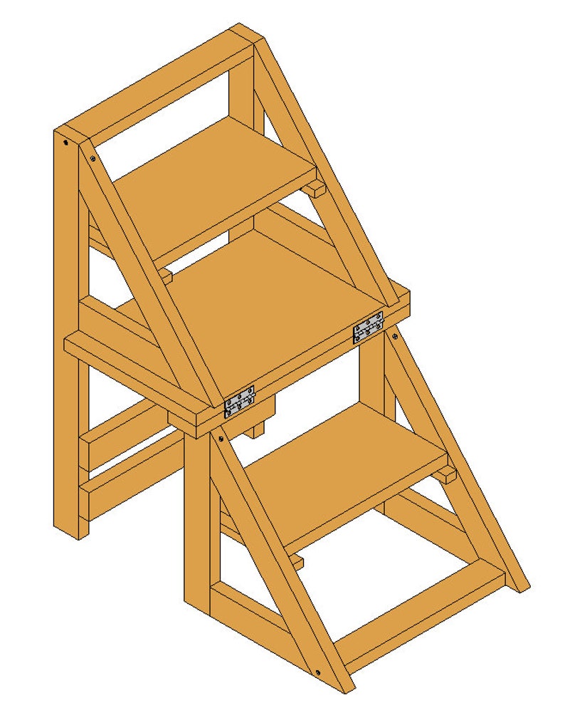 Kid's Chair to Helping Tower Ladder Woodworking Plans - Etsy