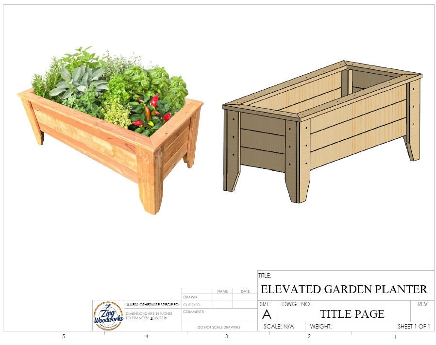 Garden Planter Plans / Raised Planter Box / Planter Box Plans - Etsy