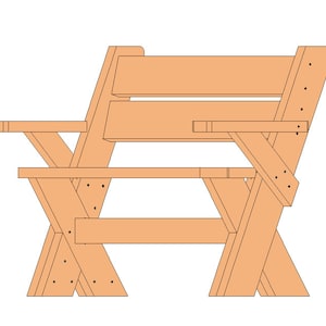 DIY 2x6 Leopold Outdoor Garden Bench Plans - DIY Easy Woodworking ...