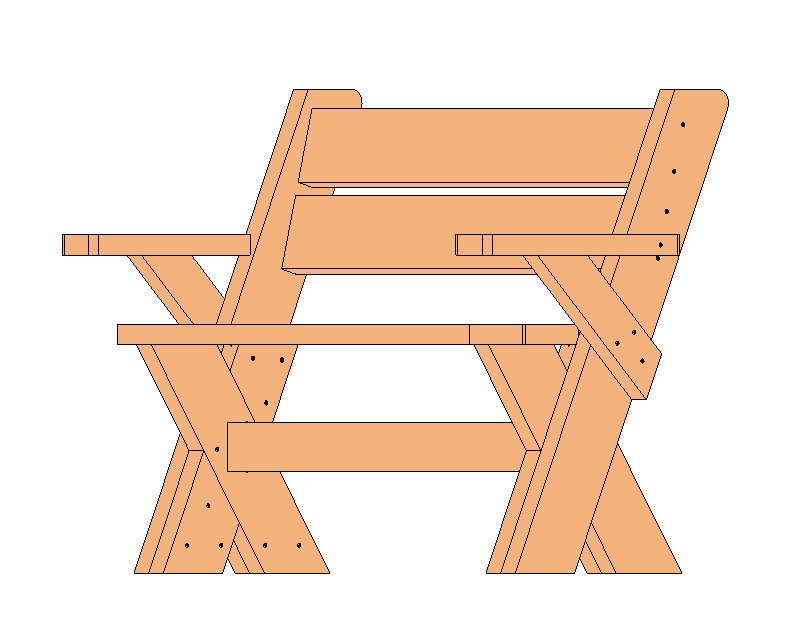 DIY 2x6 Leopold Outdoor Garden Bench Plans DIY Easy Woodworking Project ...