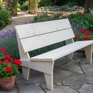 DIY 2x8 Modern Outdoor Garden Bench Plans - DIY Easy Woodworking ...