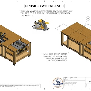 Table Saw Miter Saw Mobile Workbench - Shop Furniture Woodworking ...
