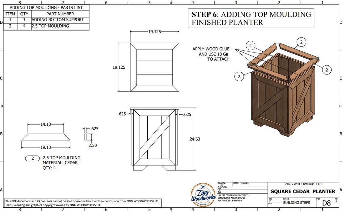 Outdoor Planter Plans 4 Different Planter Plans Weekend - Etsy