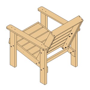 2x4 Modern Adirondack Patio Chair Plans - DIY Patio Lawn Deck Garden ...