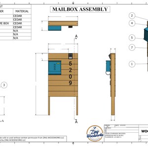 Modern Wooden Mailbox Post Plan Instructions- Farmhouse Modern Mailbox ...