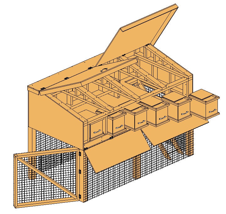 DIY Chicken Coop & Rabbit Hut Instruction Plan - Outdoor Animal Hut ...