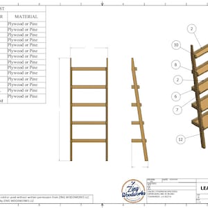Farmhouse Leaning Ladder Book Shelf Woodworking Plans - Easy Weekend ...