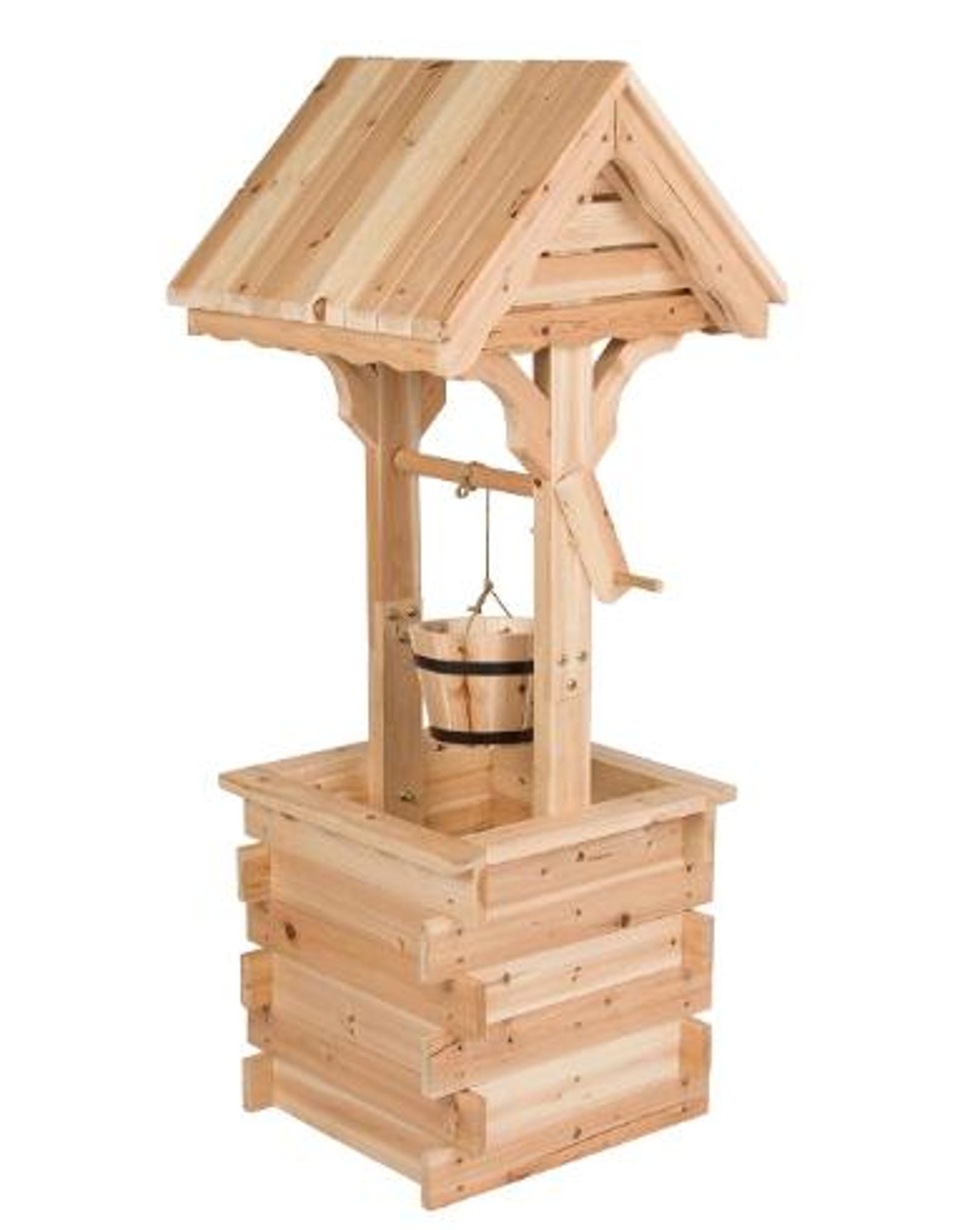 Wooden Wishing Well Woodworking Instruction Plan - Outdoor Wishing Well ...