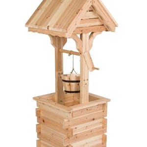 Wooden Wishing Well Woodworking Instruction Plan - Outdoor Wishing Well ...