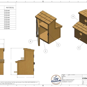 Modern Wooden Cedar Birdhouse-2 Level Plan Instructions- Garden ...