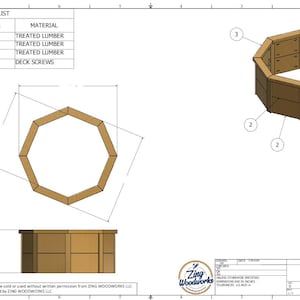 Octagon Eight-sided Garden Planter Plans / Raised Planter Box Plans ...
