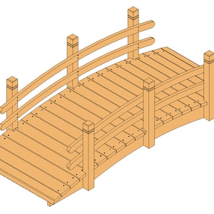 Arched Garden Bridge Woodworking Plan - Outdoor Garden Bridge ...