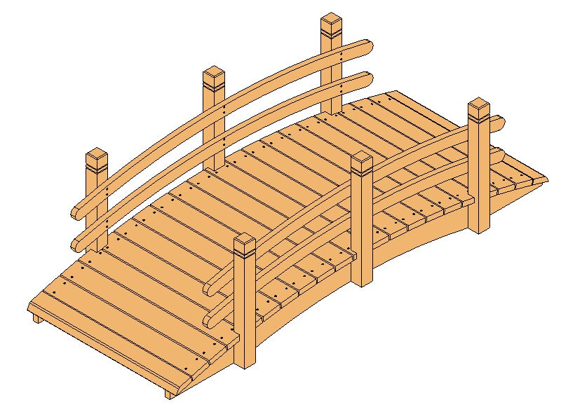 Arched Garden Bridge Woodworking Plan Outdoor Garden Bridge - Etsy