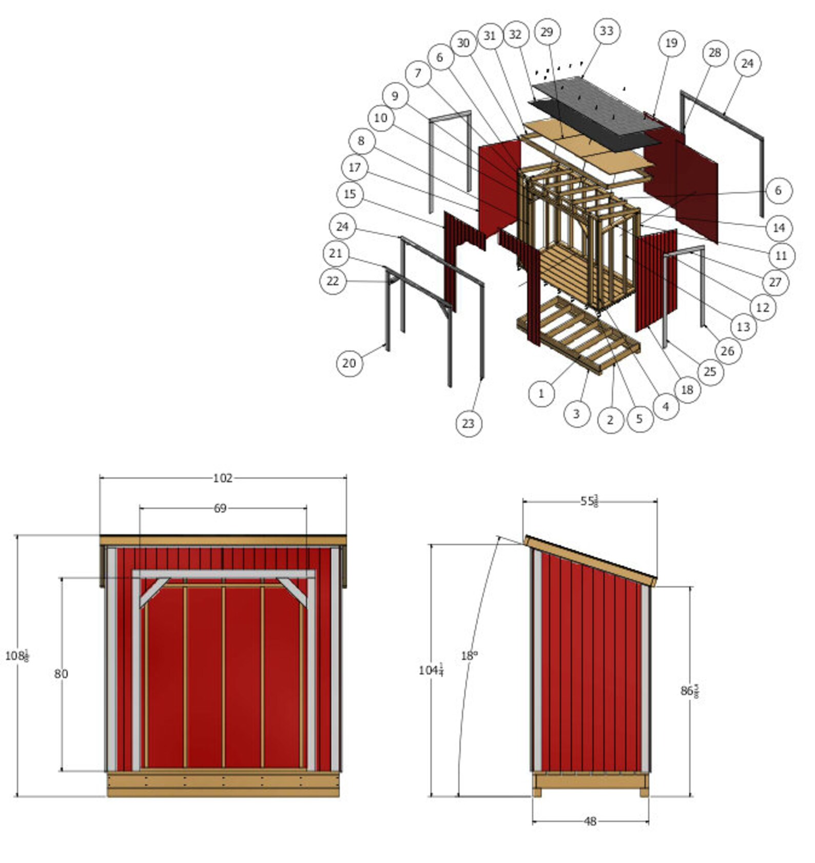 4x8 Outdoor Garden Storage Shed for Firewood Build Plans-diy Easy ...
