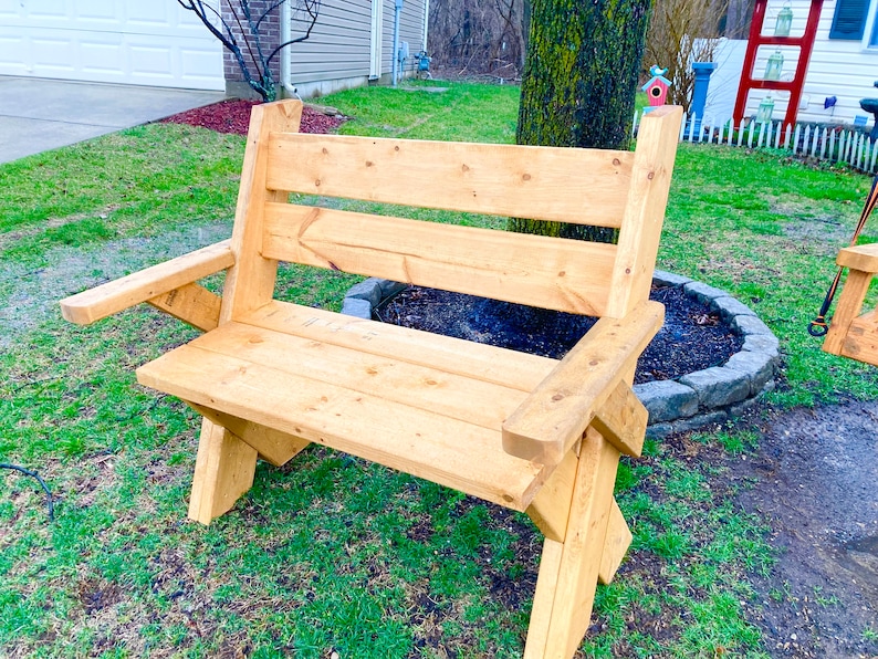 DIY 2x6 Leopold Outdoor Garden Bench Plans - DIY Easy Woodworking ...