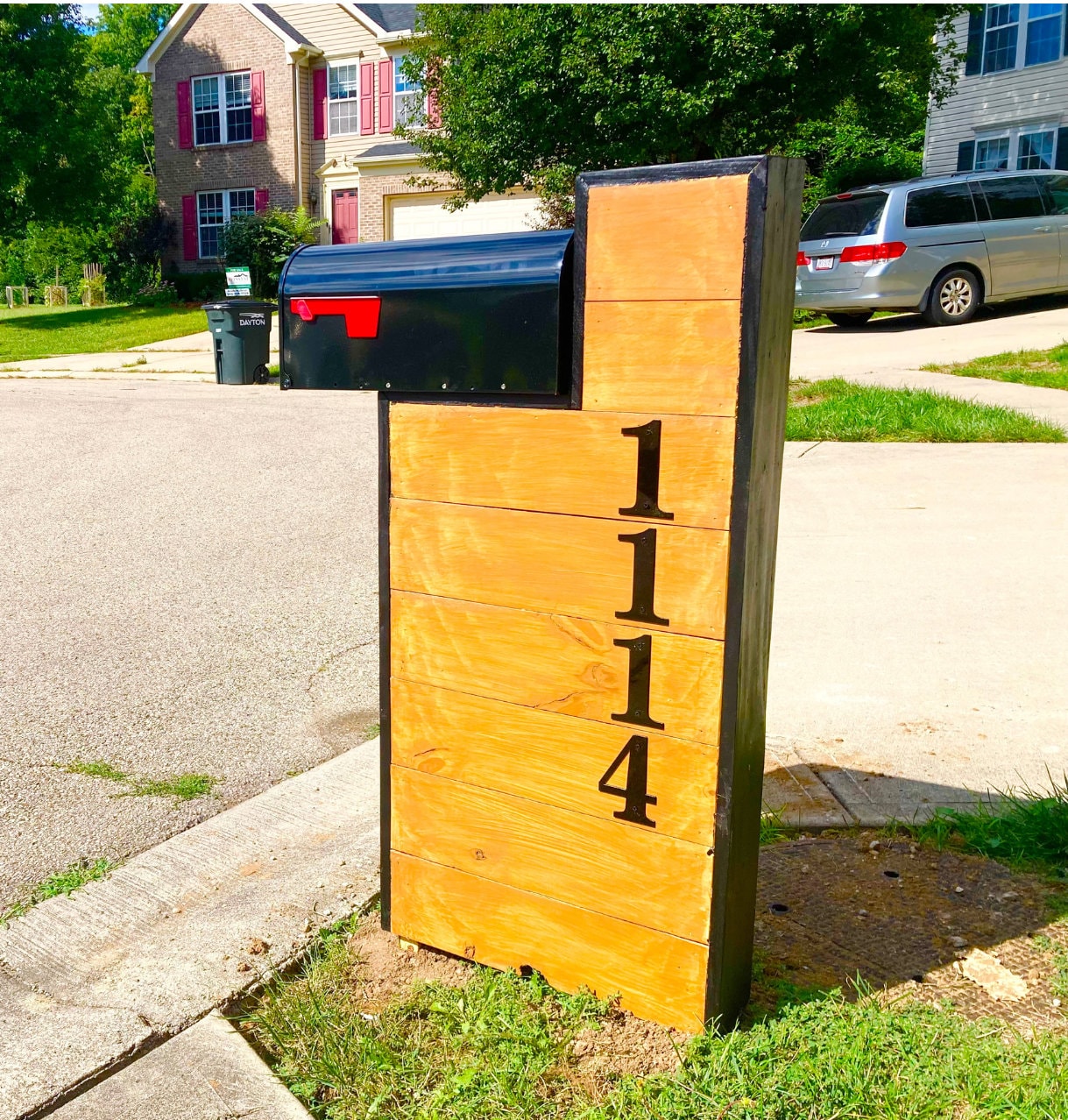 Modern Wooden Mailbox Post Plan Instructions- 2x4 Standard Lumber Mid ...