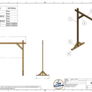 2x4 Wooden Garden Wedding Engagement Birthday Party Gate Arch Plan ...