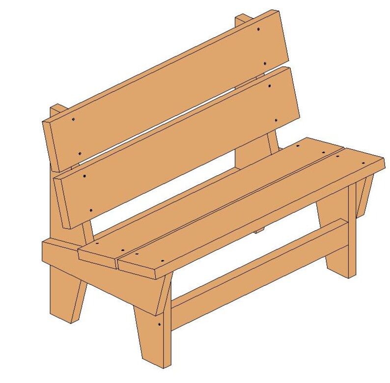 DIY 2x8 Modern Outdoor Garden Bench Plans - DIY Easy Woodworking ...