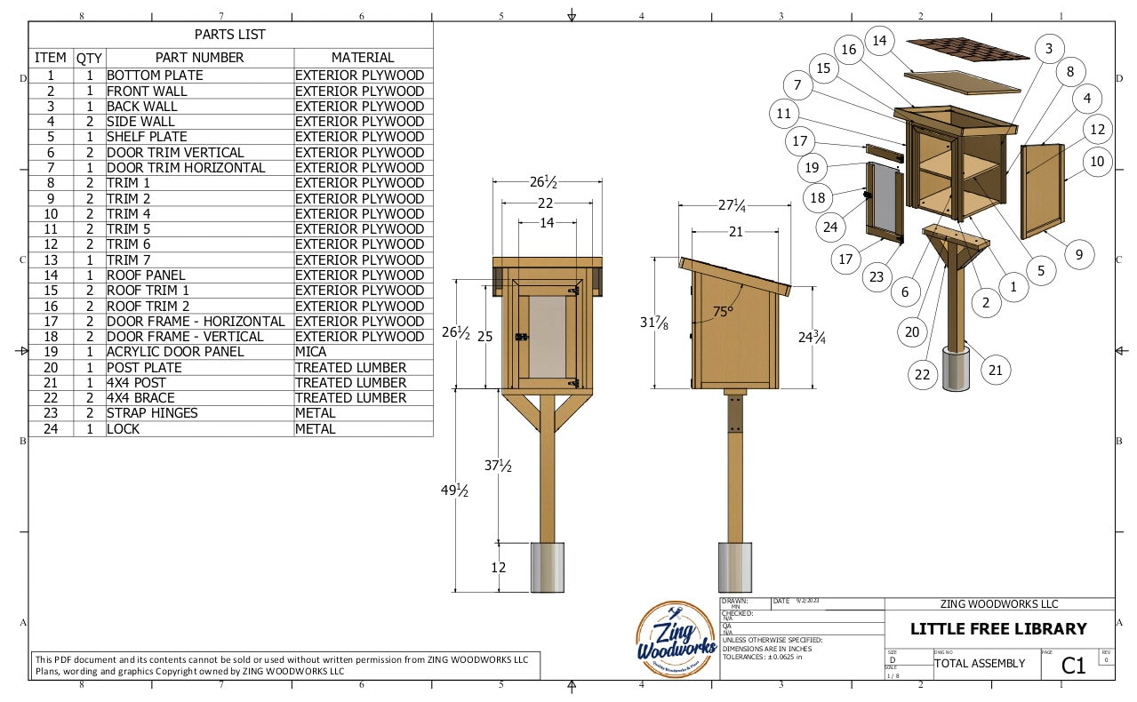 Little Free Library Pantry Book Share Woodworking Plan - Easy Wood ...