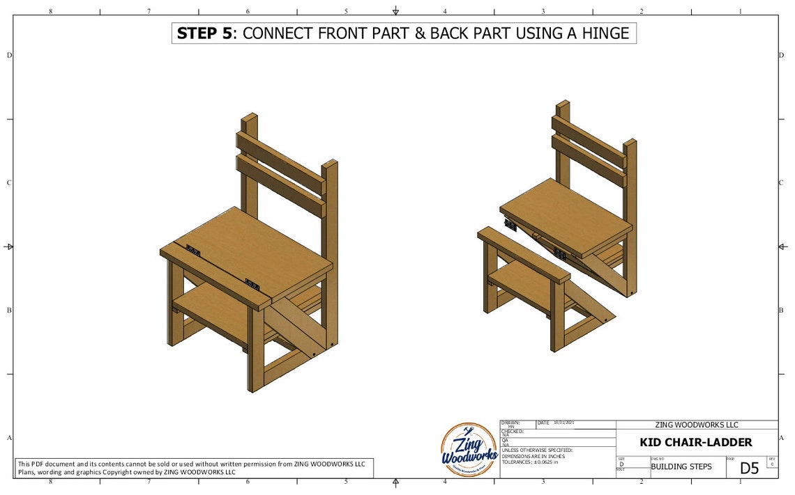 Kid's Chair to Helping Tower Ladder Woodworking Plans - Etsy