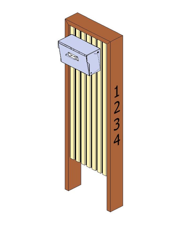 Modern Wooden Mailbox Post Plan Instructions- Mid Century Mailbox Post ...