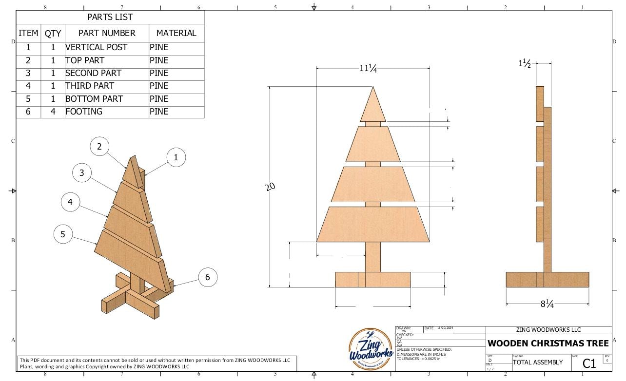Wooden Christmas Tree Woodworking Plan - Easy Step-by-step Guide for ...