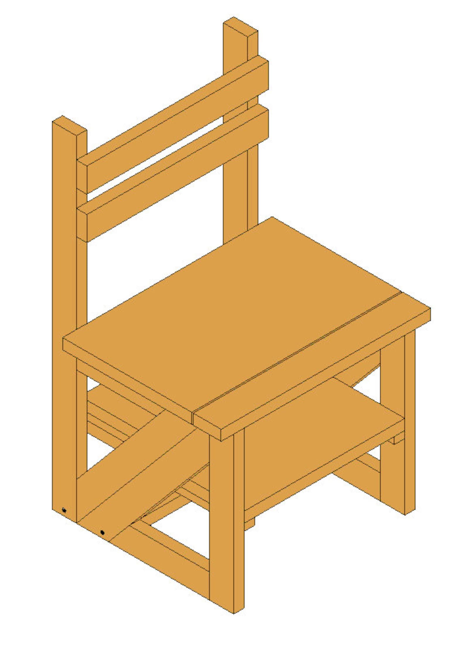Kid's Chair to Helping Tower Ladder Woodworking Plans - Etsy