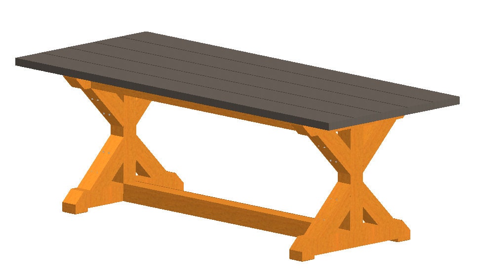 Farmhouse Rustic Modern Table & Bench Woodworking Plans - Etsy
