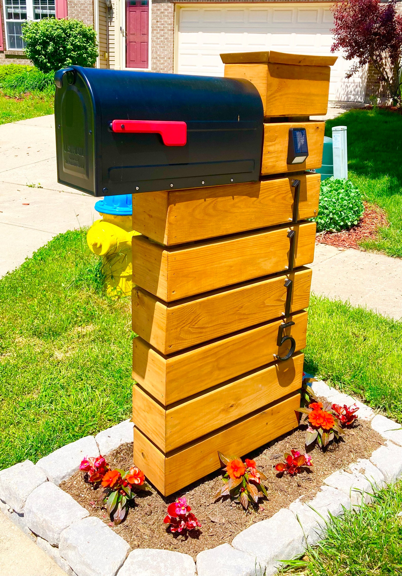 Modern Wooden Mailbox Post Plan Instructions Mid Century Mailbox Post ...