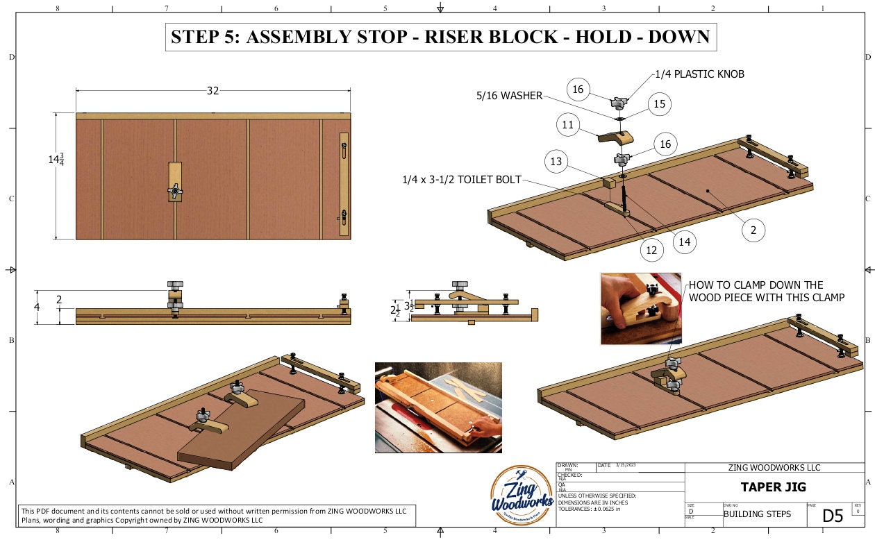 DIY Taper Jig for Table Saw Essential Woodworking Jig - Etsy