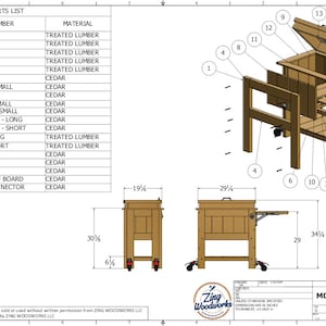 Modern Wooden Mobile Cooler Plan Instructions- Patio Wood Ice Cooler ...