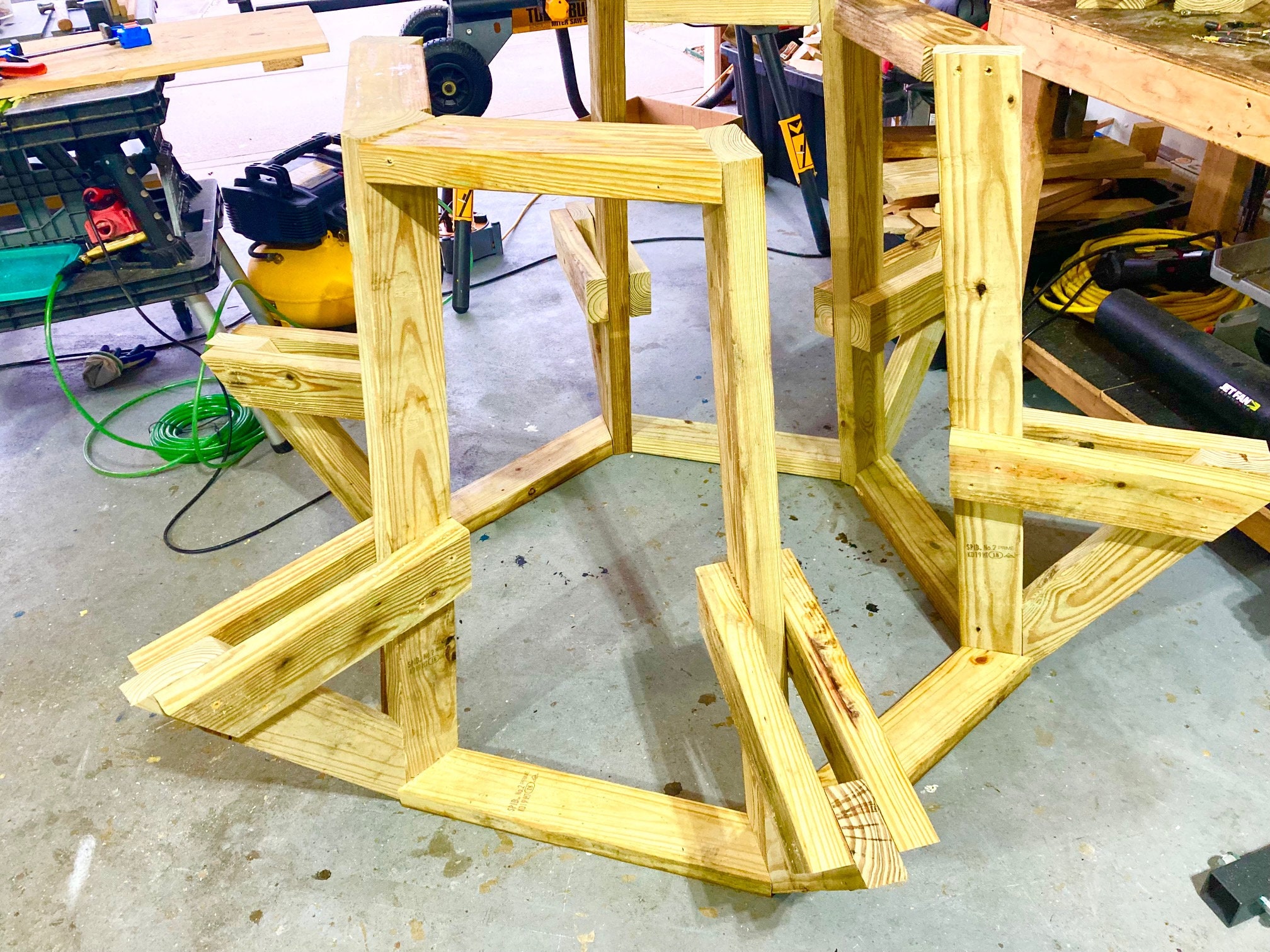 Hexagon Tree Bench DIY Patio Lawn Deck Garden Outdoor - Etsy