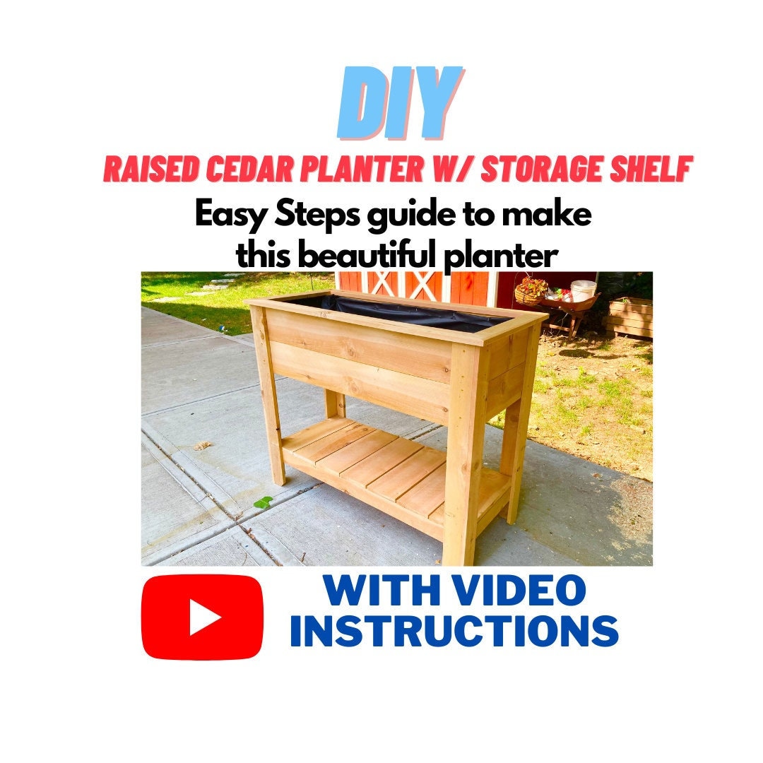 Tall Garden Cedar Planter Plans / Raised Planter Box / Planter - Etsy