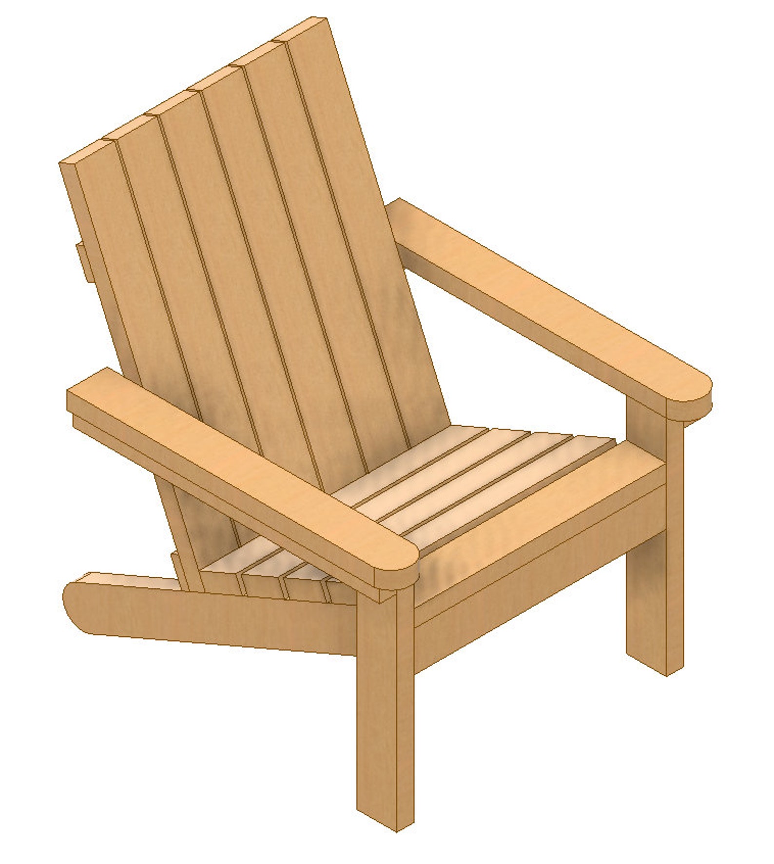 2x4 Adirondack Chair Plans - DIY Patio Lawn Deck Garden Outdoor ...
