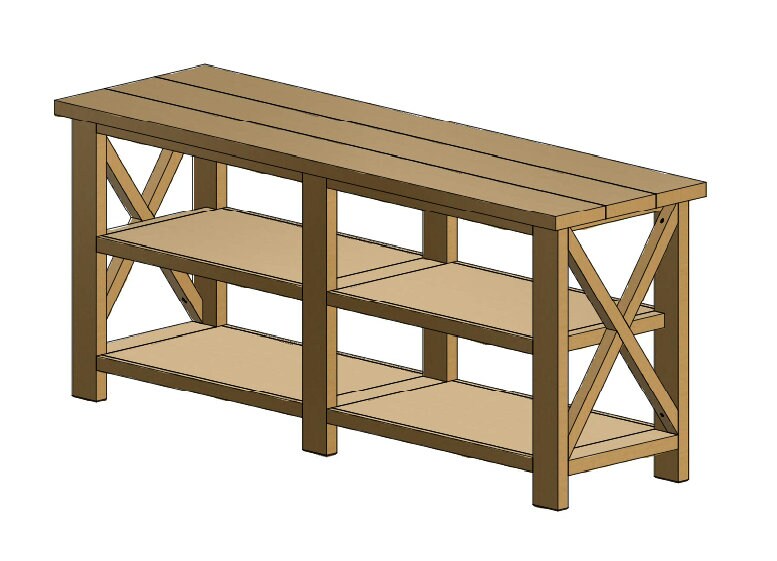 Farmhouse Sofa Table Plan DYI Easy-to-follow Guide Make - Etsy