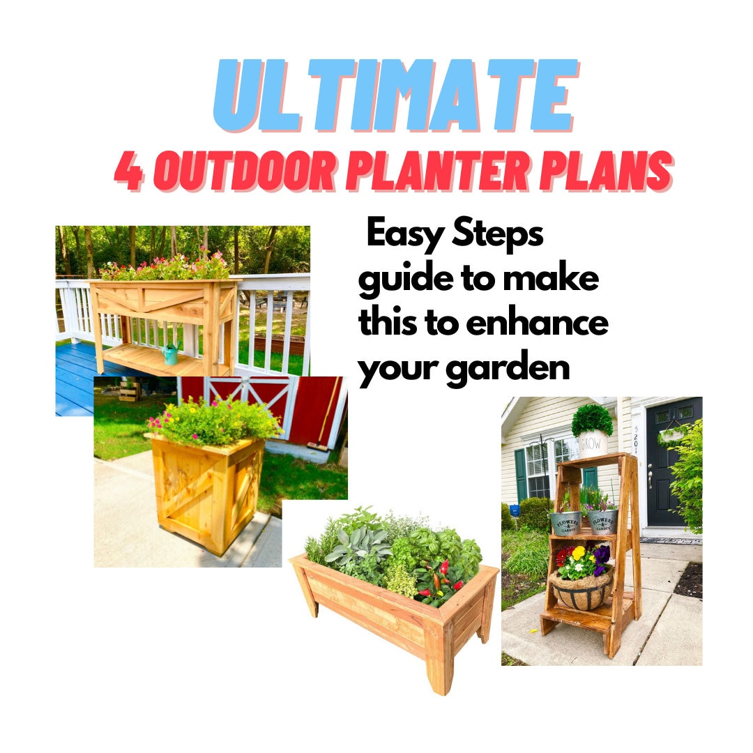 Outdoor Planter Plans 4 Different Planter Plans Weekend - Etsy