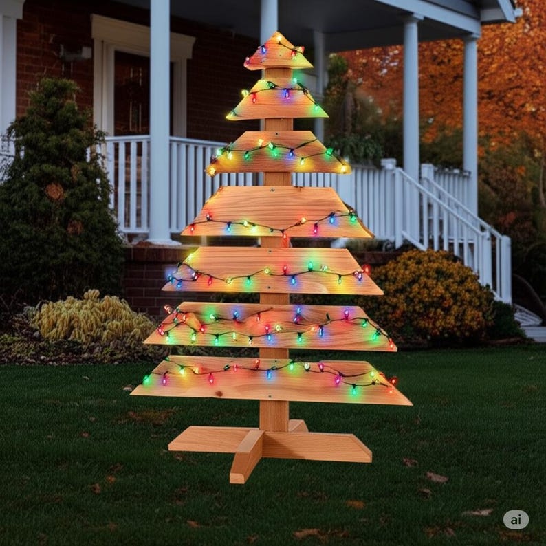 DIY Outdoor Wooden Christmas Tree Woodworking Plans - Easy Woodworking ...