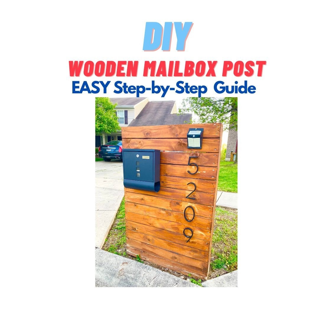 Modern Wooden Mailbox Post Plan Instructions- Farmhouse Modern Mailbox ...