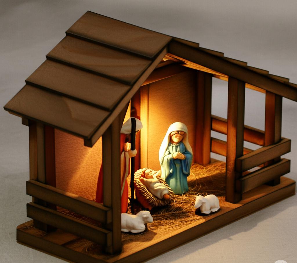 DIY Wooden Christmas Manger Nativity Scene Instruction Woodworking Plan ...
