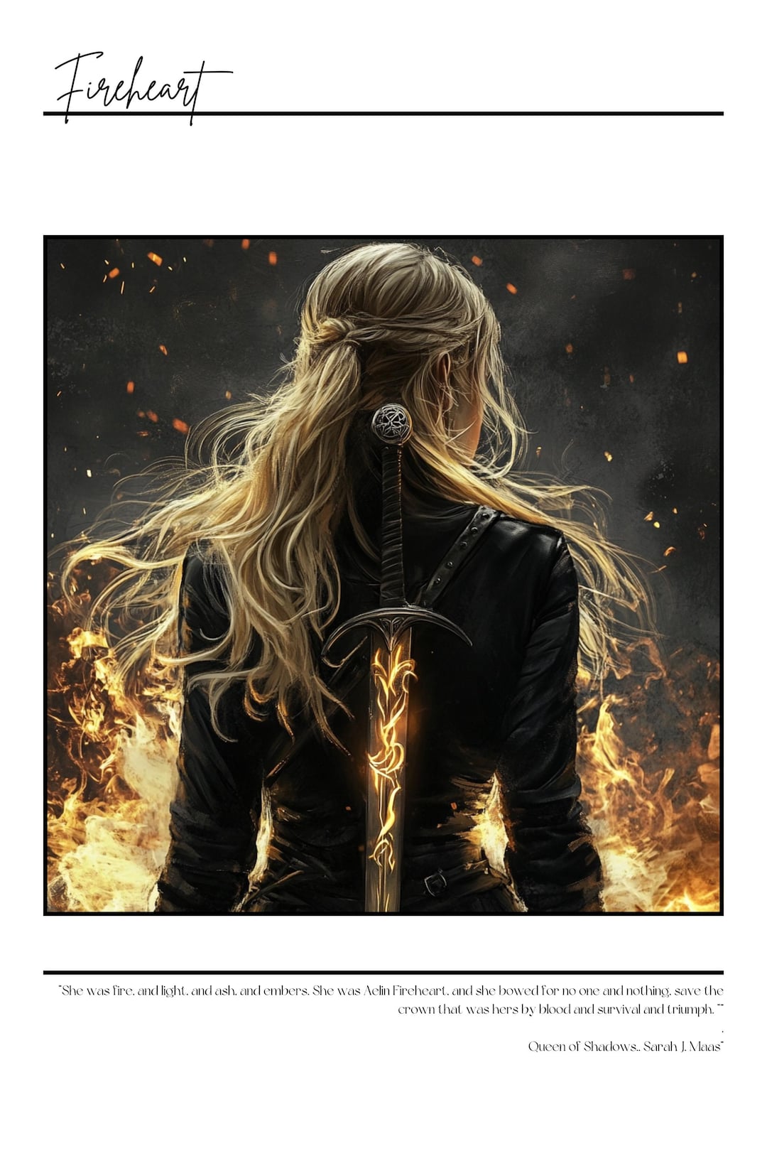 FIREHEART Digital Art, Throne of Glass Art, Throne of Glass Digital Art, Aelin Galathynius Art ...