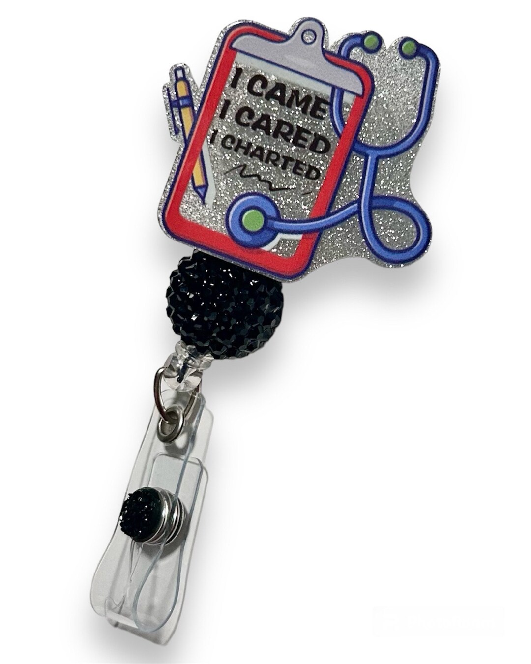 I Came I Cared/ Medical Badge Reel/ Glittery/ Nurse / Badge Reel/ Badge ...