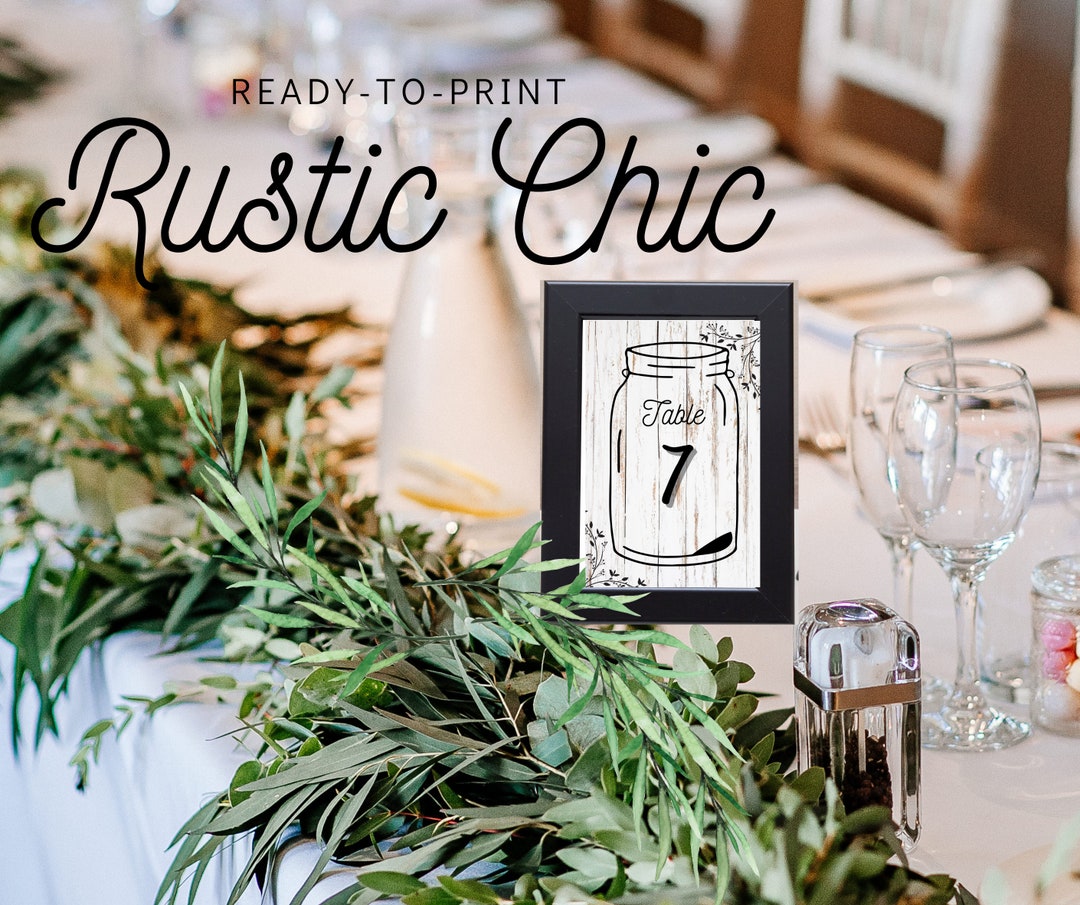 Rustic Chic Table Numbers - Etsy