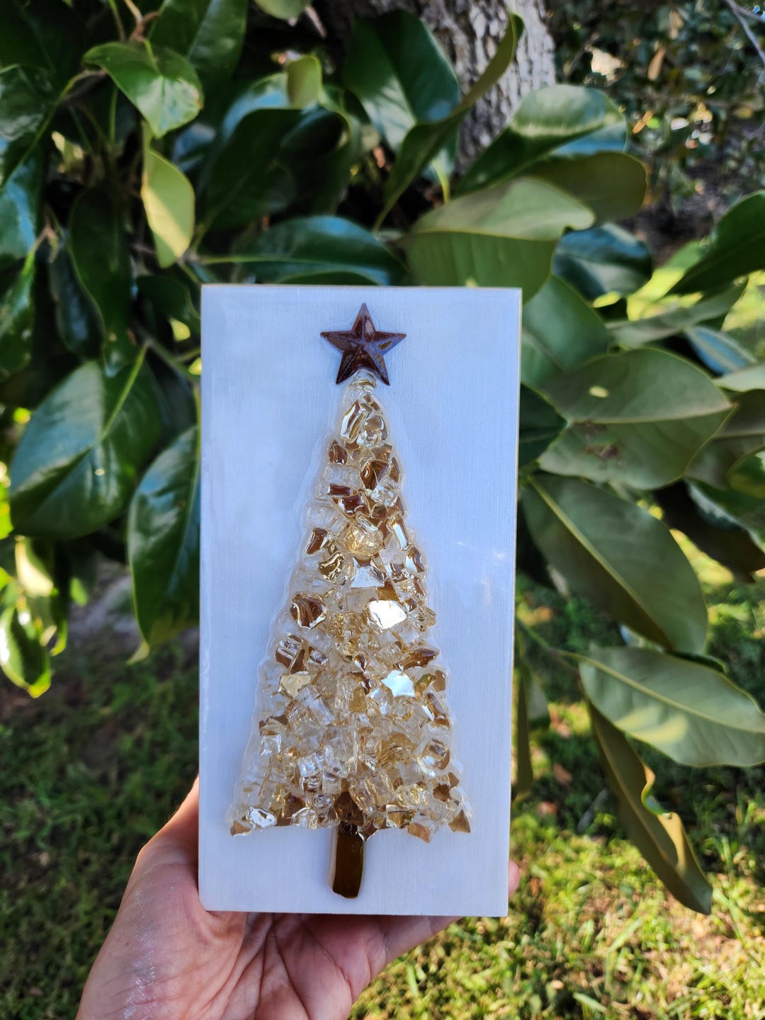 4x8 Gold Tree, Acrylic, Glass and Shimmering Beautiful Resin. Unique ...