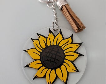 Sunflower Keychain - Etsy