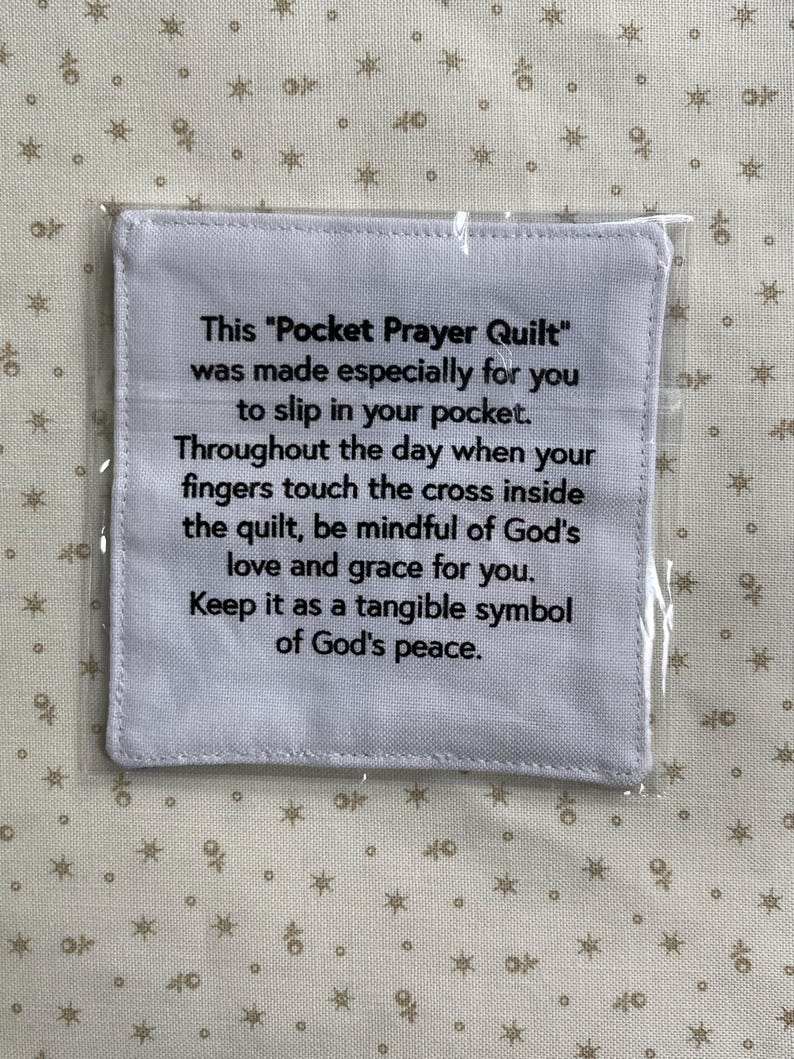 Pocket Prayer Quilt With Cross Tucked Inside, Size 3 X 3 - Etsy