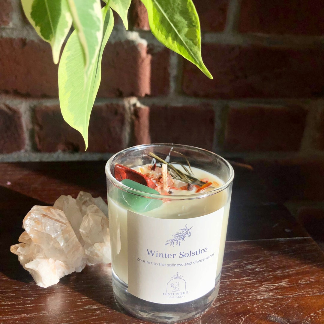 Winter Solstice Crystal Candle | Pagan Ritual Witch Candles | Essential ...